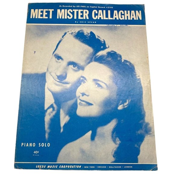 Office | Meet Mister Callaghan Vintage Piano Sheet Music Les Paul Mary ...